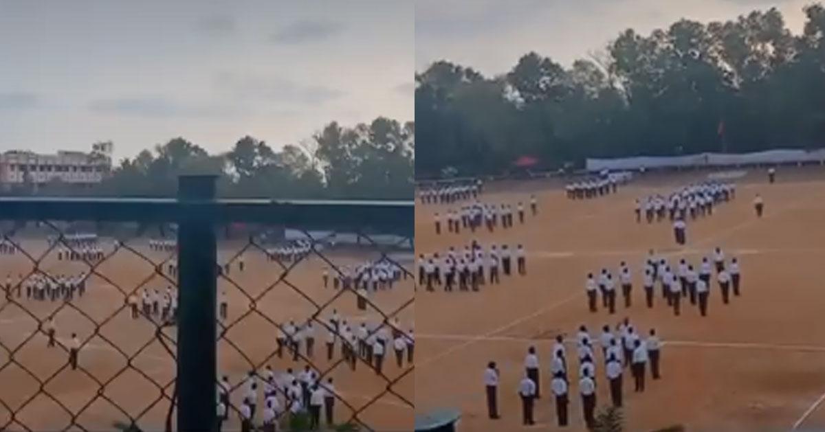 തിരുവനന്തപുരത്ത് കോളേജ് ഗ്രൗണ്ടില്‍ ആര്‍.എസ്.എസ് പരിശീലന ക്യാമ്പ് | DoolNews